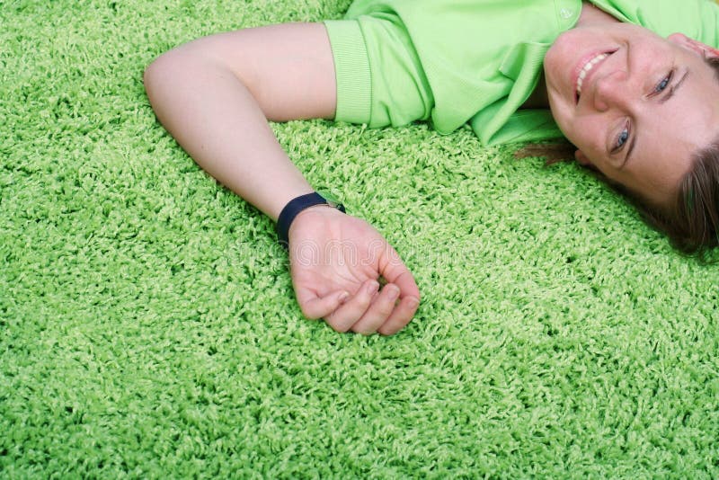 Young woman on carpet stock image. Image of smile, happiness - 2361291