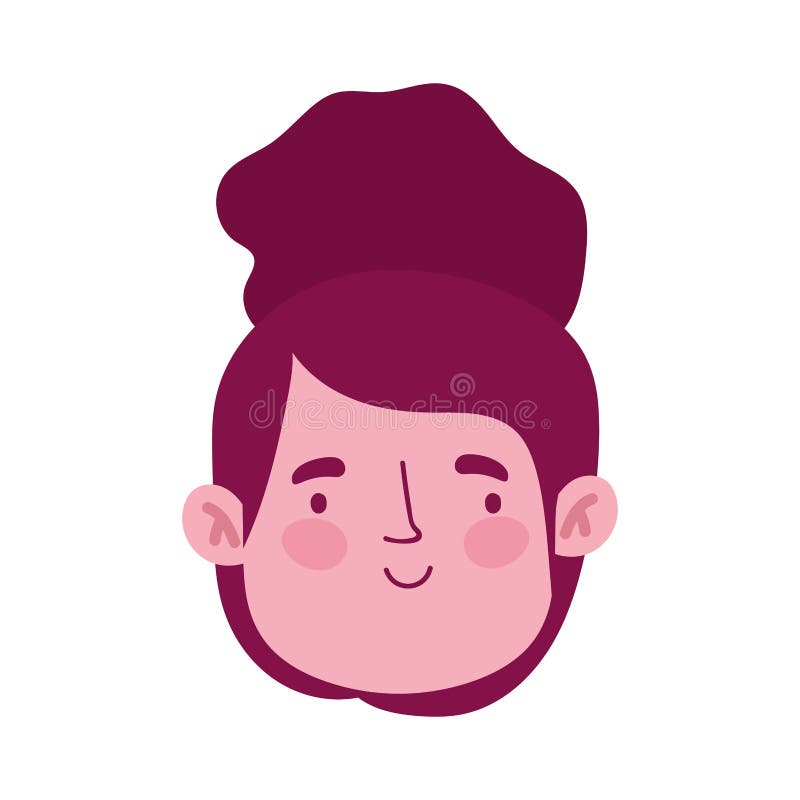 Young Woman Character Face Profile Isolated Design Icon Stock Vector ...