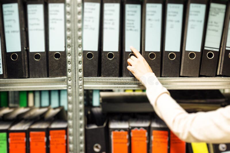 Young Woman Checking Documents in the Archives Stock Photo - Image of ...