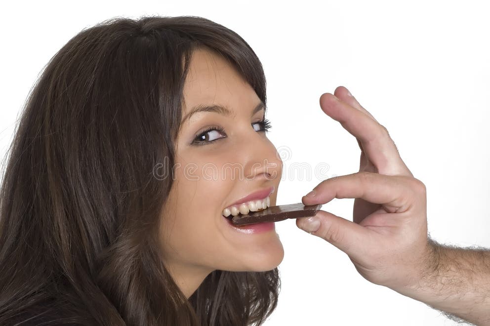 Young woman and chocolate stock image. Image of sweets - 3979659