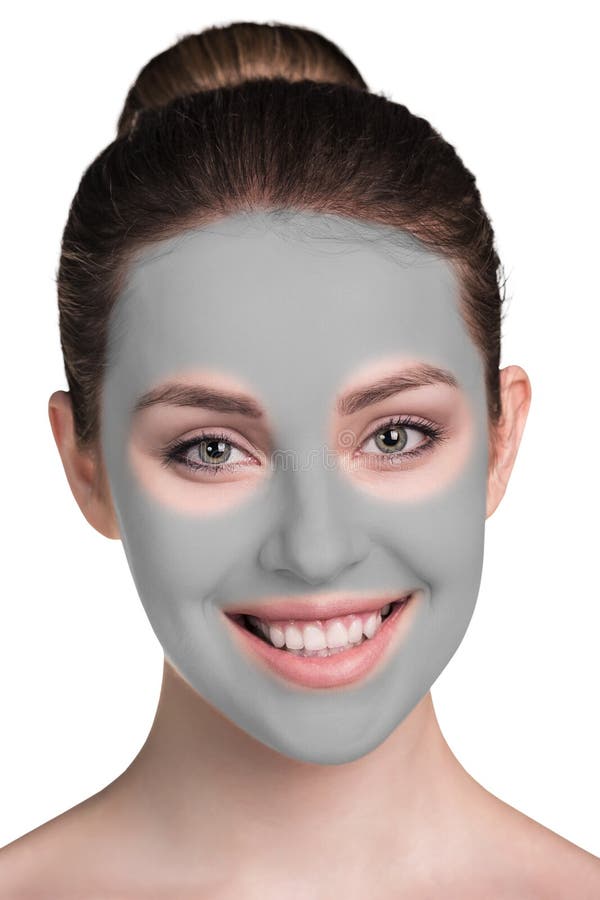 Young Woman with Clay Face Mask Stock Photo - Image of caucasian ...