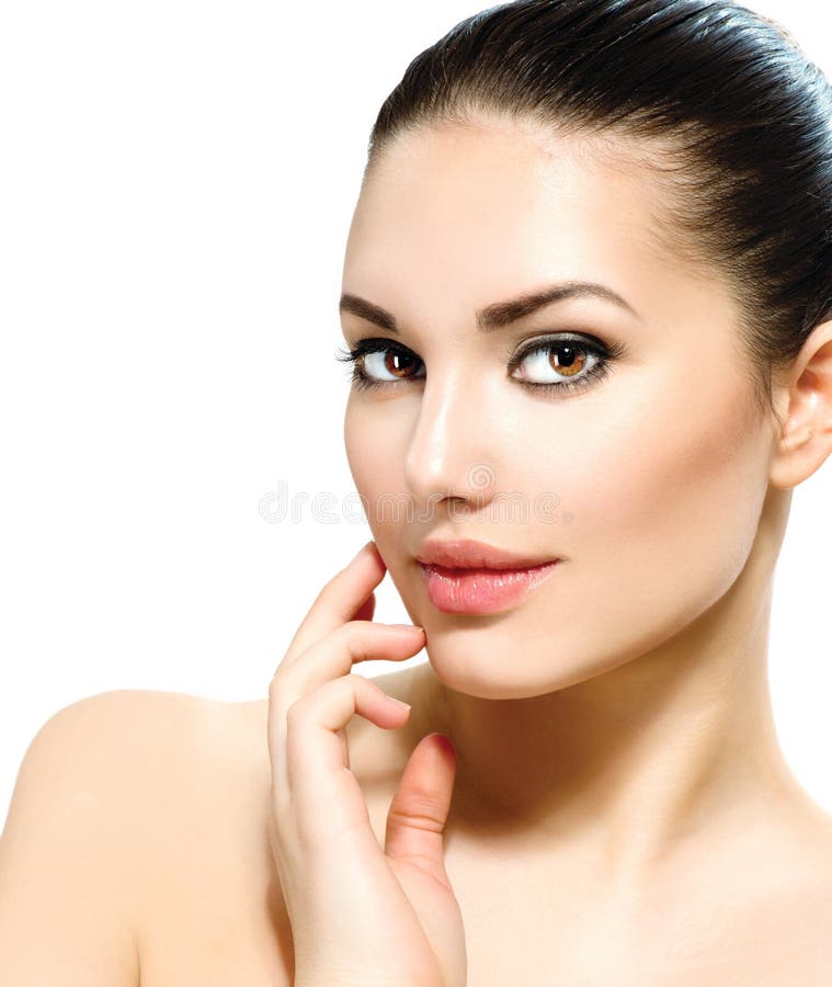 Young Woman with Clean Skin Stock Image - Image of brunette, care: 29623015