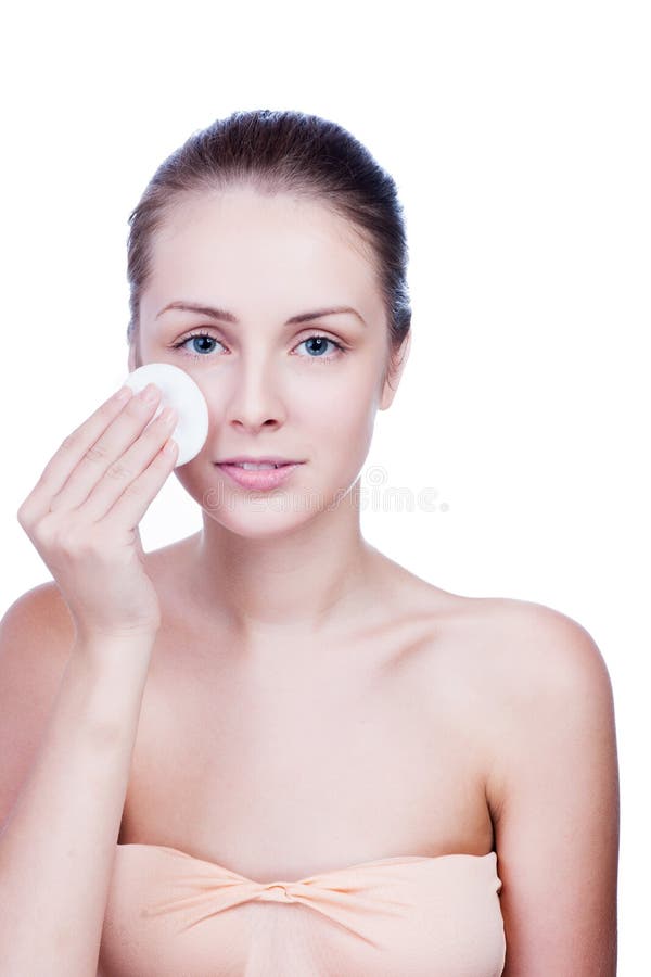 Young woman cleaning face stock photo. Image of lift - 37755494