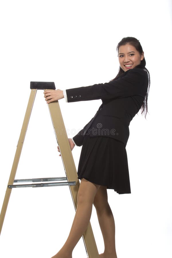 135 Asian Woman Climbing Ladder Stock Photos - Free & Royalty-Free ...
