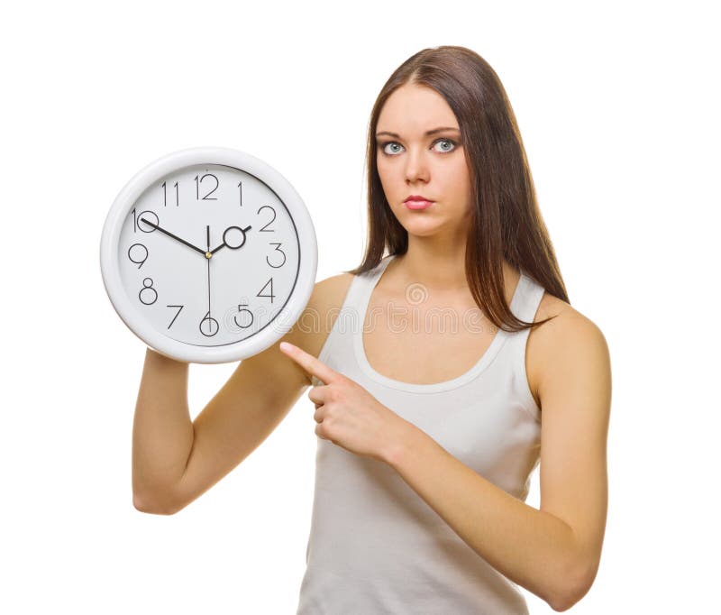 Young woman with clocks stock photo. Image of caucasian - 25711050