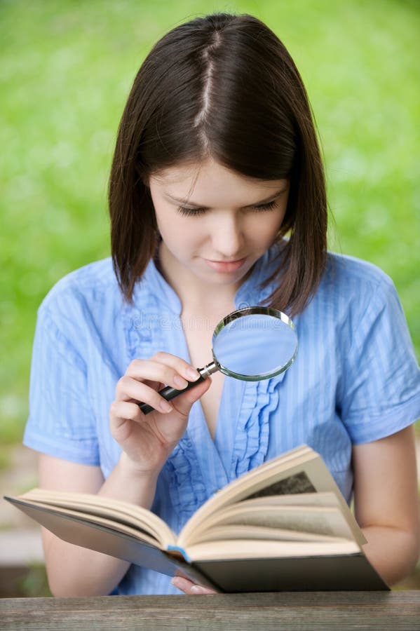 Young Woman Close-up Reading Book Stock Image - Image of lonely, lovely ...