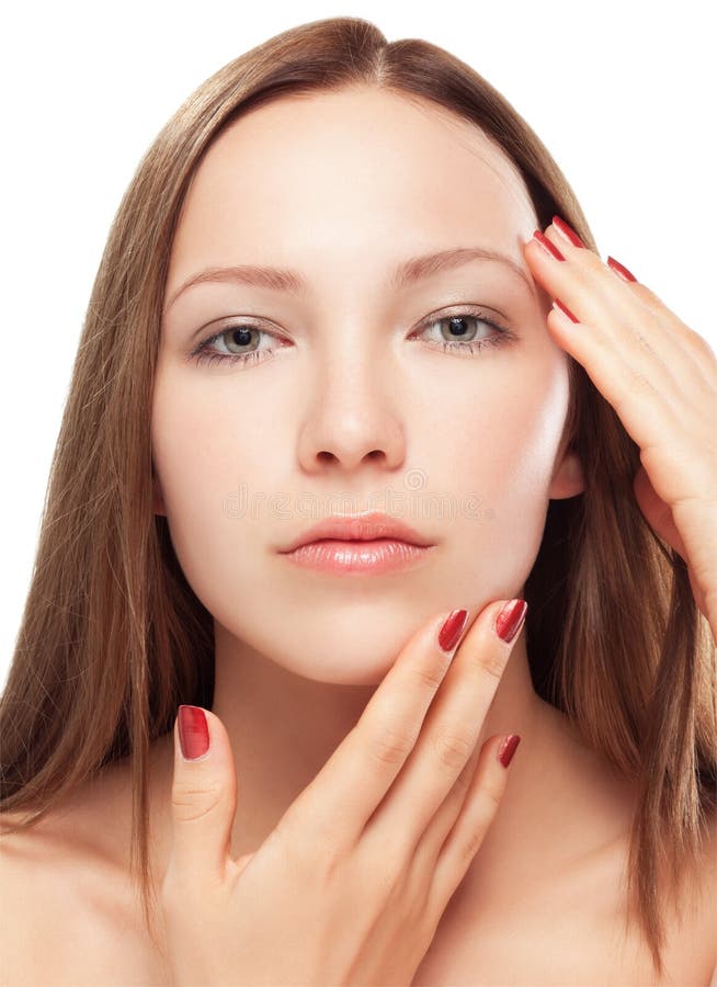 Young Woman Close Up Studio Portrait Stock Image - Image of adult ...