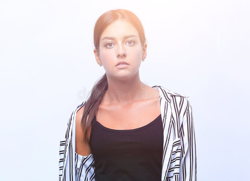 Young woman comes forward. stock photo. Image of adult - 125040192