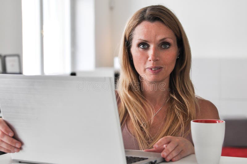 Young woman computer stock photo. Image of woman, writing - 33047428