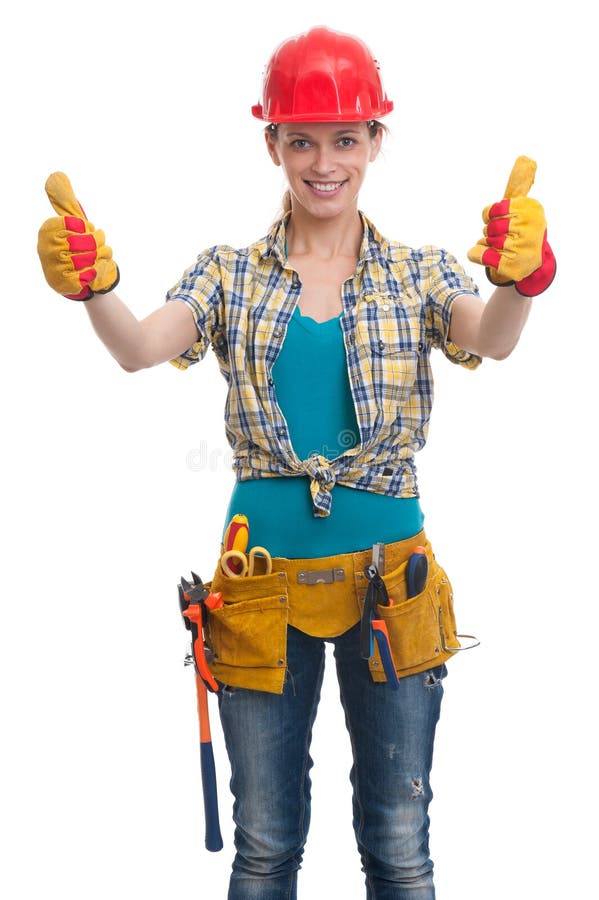 Young Woman Construction Worker Stock Image - Image of builder ...