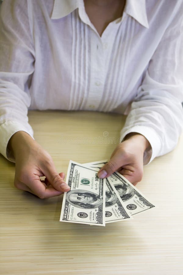 Mid Adult Business Woman Counting Money Stock Photo - Image of cash ...