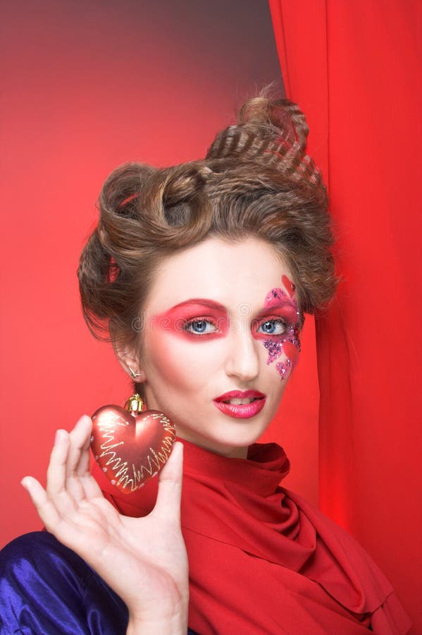 Young Woman with Creative Make-up Stock Photo - Image of girl, makeup ...