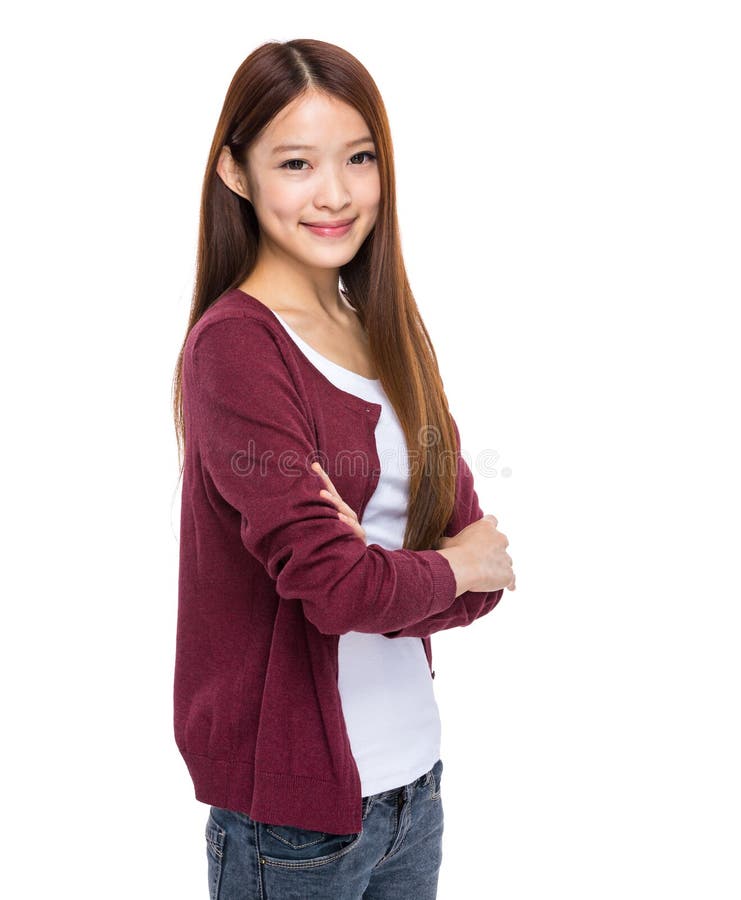Young woman cross arm stock photo. Image of happy, clothes - 43127258