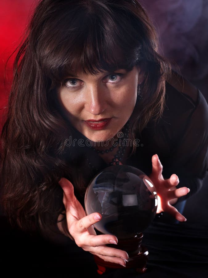 Young Woman with Crystal Ball. Stock Image - Image of girl, oracle ...
