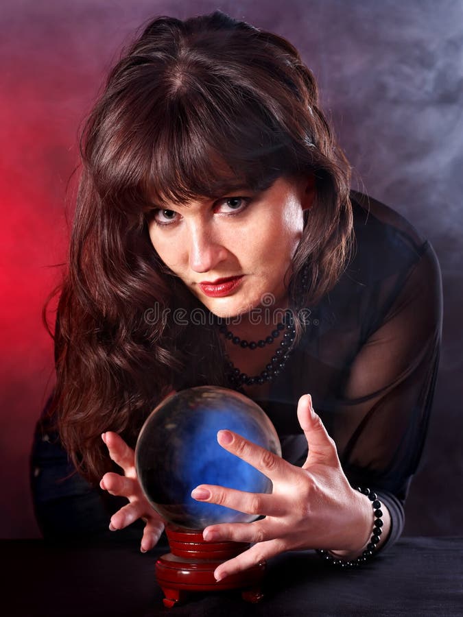 Young Woman with Crystal Ball. Stock Photo - Image of medium, crystal ...