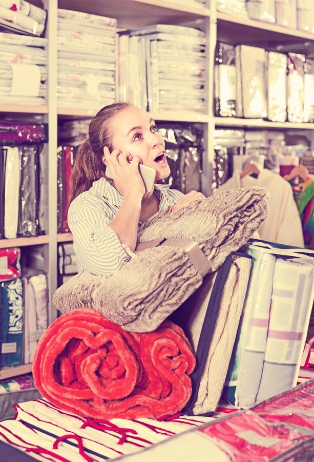 Young Woman Customer Buying Multiple Items Stock Photo - Image of ...