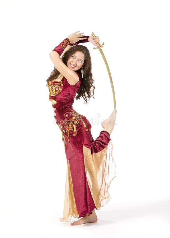 Young Woman Dance with Sword Stock Image - Image of gesture, indian ...