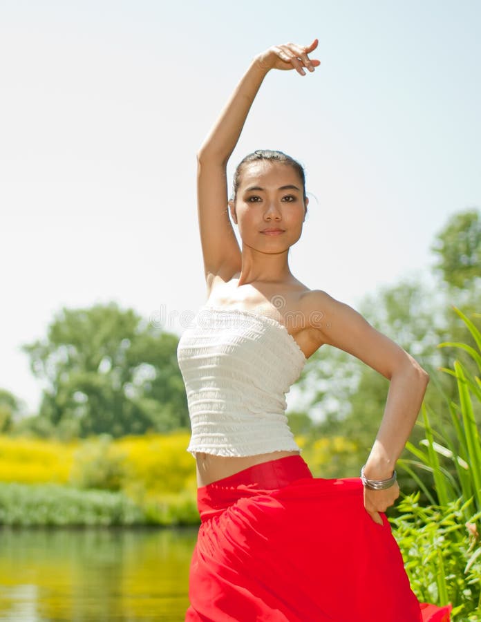 Young woman dancing stock photo. Image of happiness, crop - 15118028