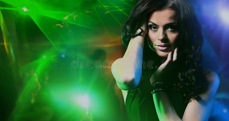 Nightclub Dancing Girl, Woman Artist in Night Club, Dancer Hat Stock ...