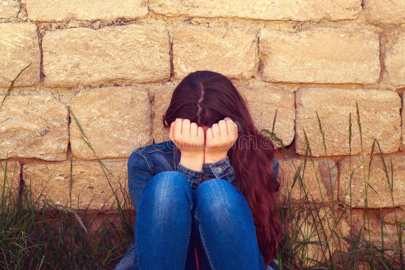 Young woman in despair stock image. Image of expression - 71586807