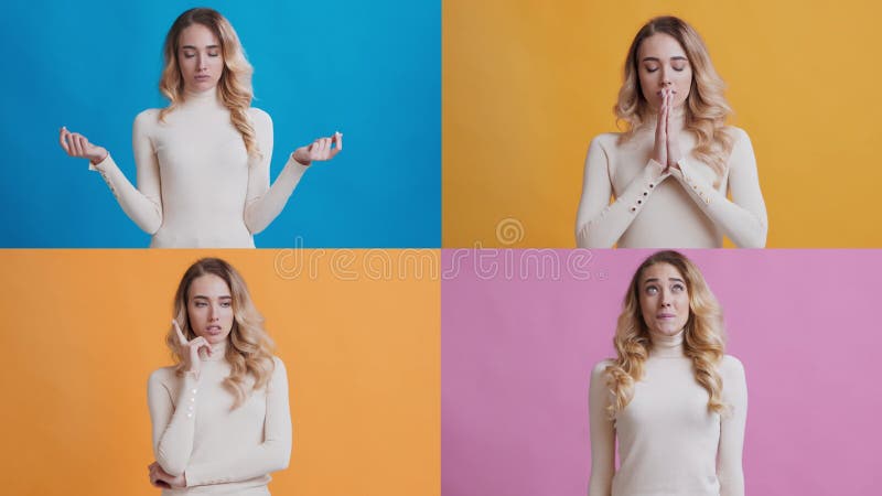 Expressive Emotional Gestures in a Colorful Collage Featuring a Young ...