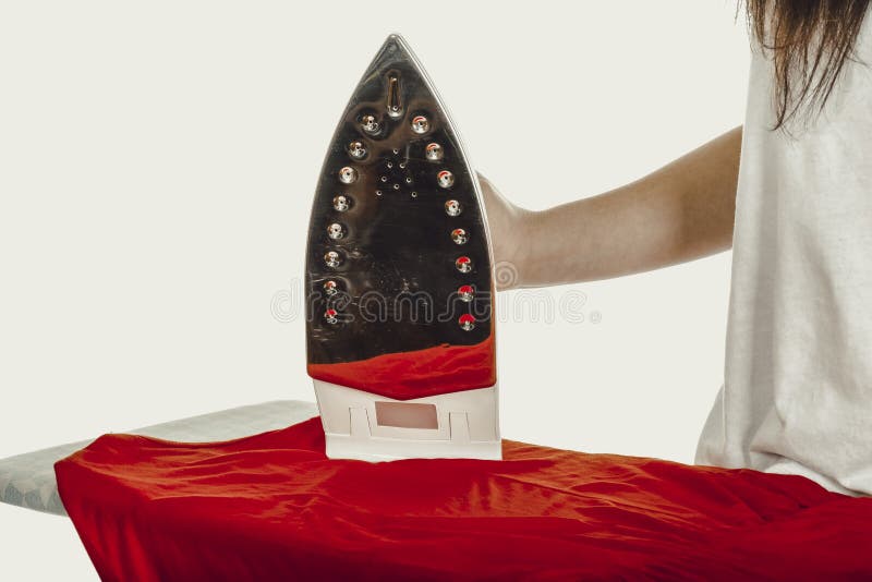 Young Woman Do the Ironing. Stock Photo - Image of housekeeper, female ...