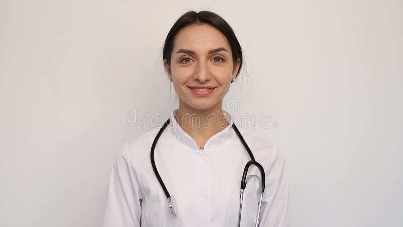 Young Doctor Nurse Woman Takes Off Medical Mask Female Breathes Deeply