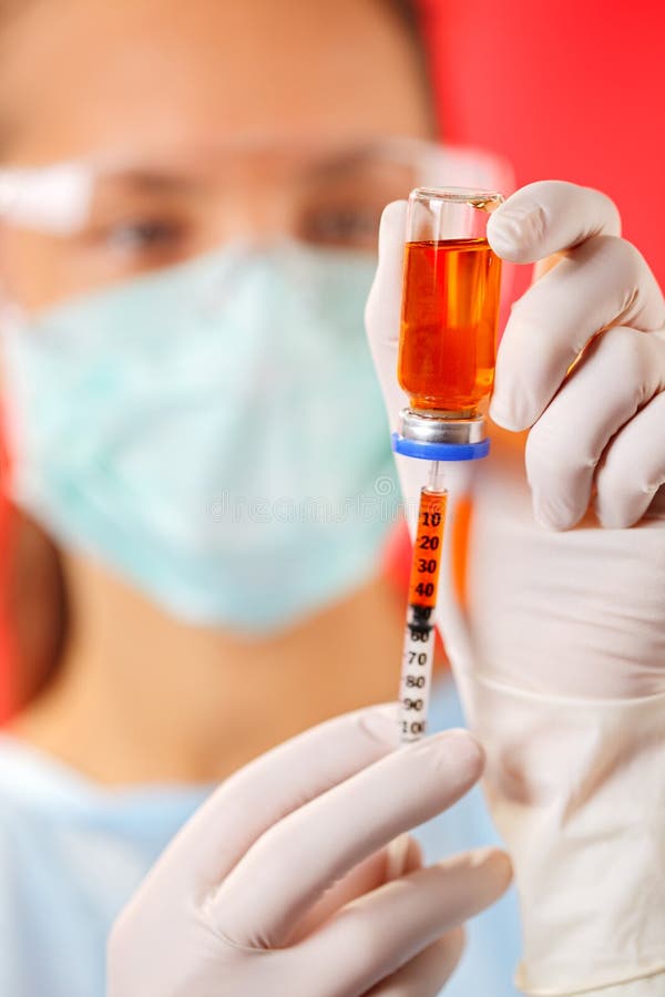 Injecting Injection Vaccine Vaccination Medicine Flu Woman Doctor Stock ...