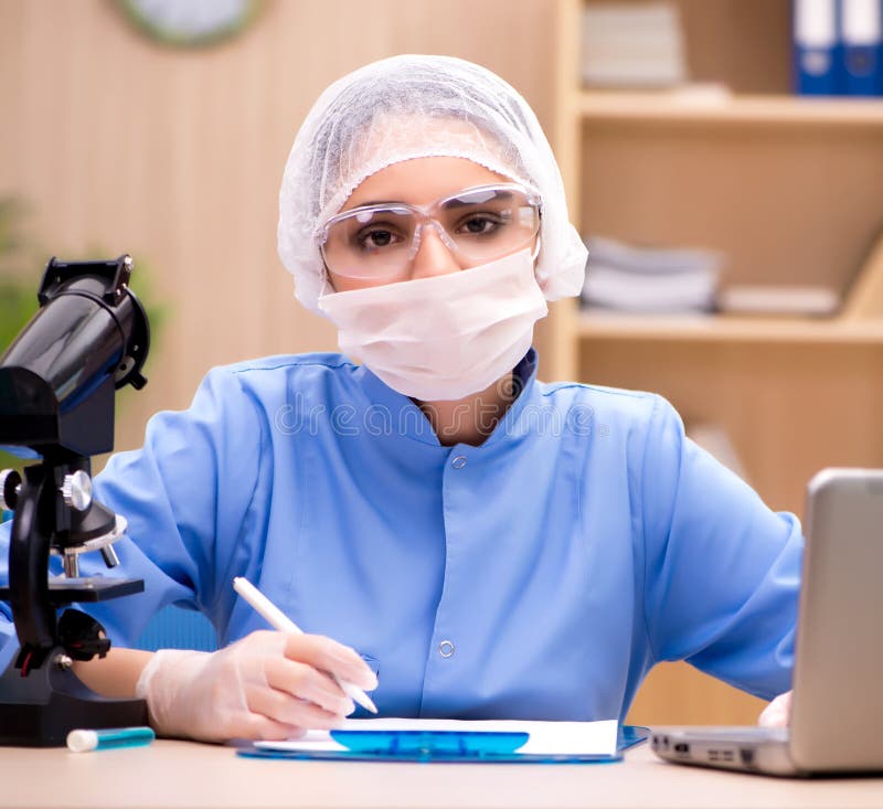 Young Woman Doctor Working in the Lab Stock Image - Image of education ...