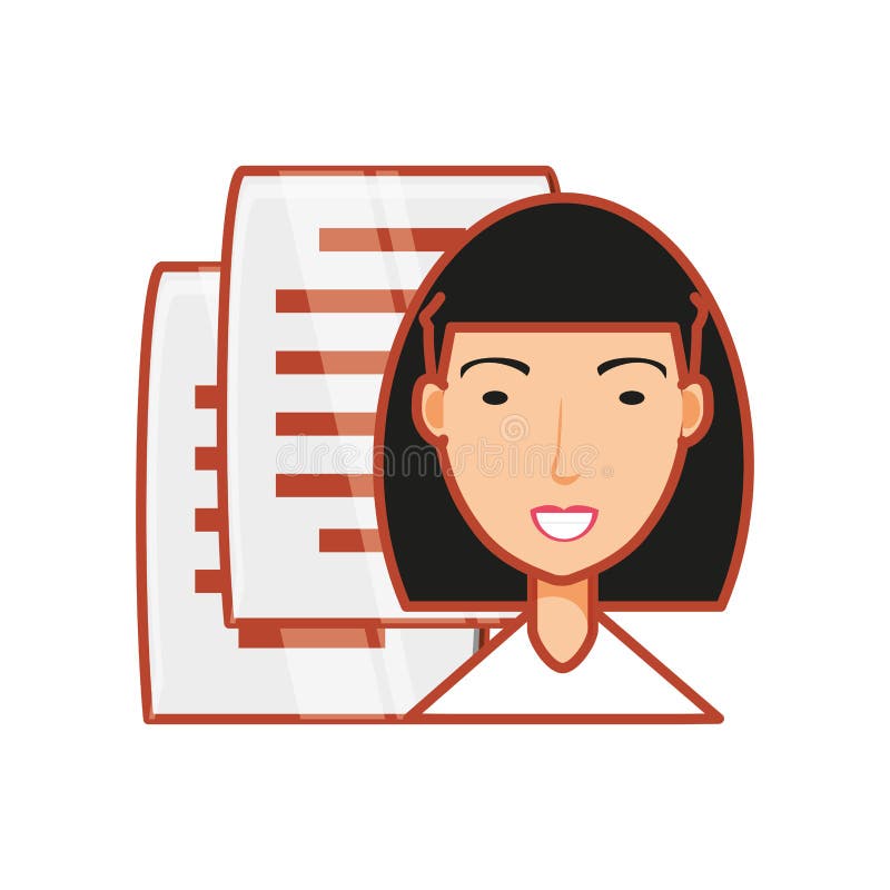 Young Woman with Documents Paper Stock Vector - Illustration of avatar ...