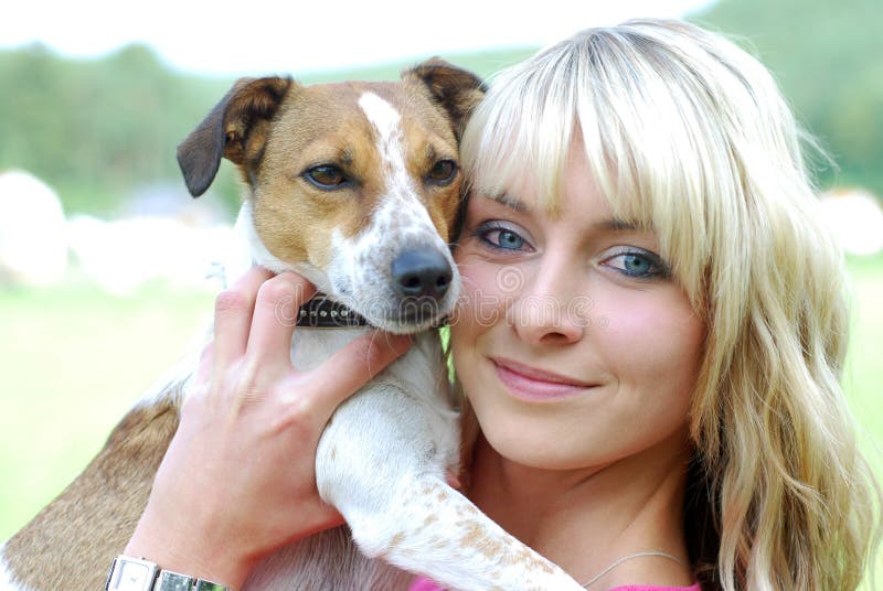 Young woman with dog stock image. Image of proud, hound - 21229101