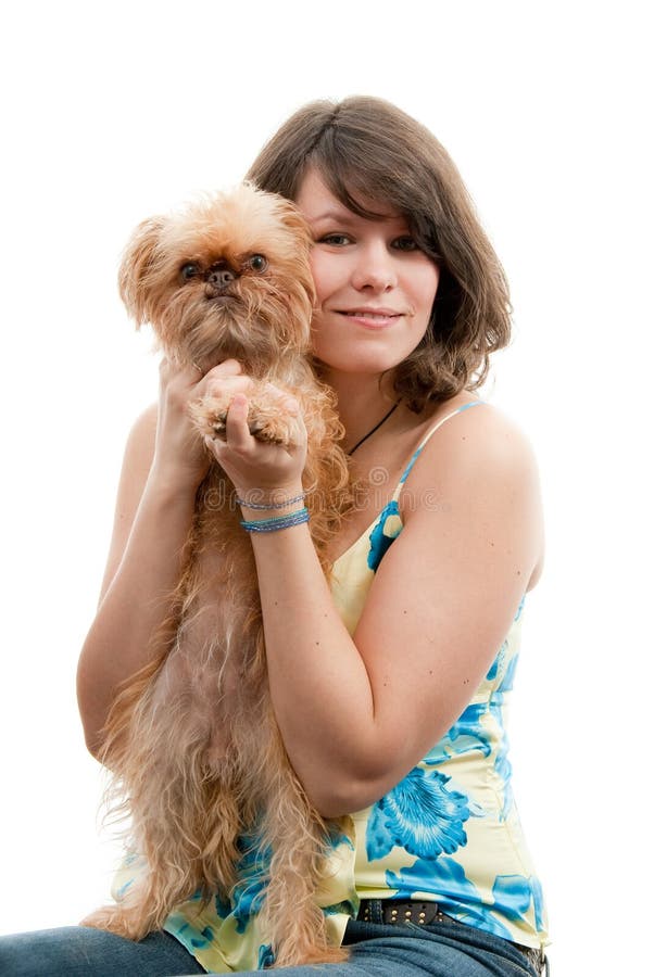Young woman with dog stock photo. Image of happiness, adult - 8513426