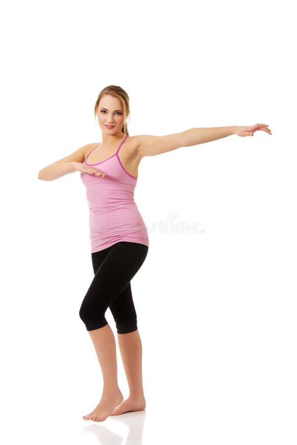 Young Woman Doing Aerobic Exercise. Stock Photo - Image of sportswear ...