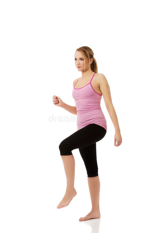 Young Woman Doing Aerobic Exercise. Stock Photo - Image of athletic ...