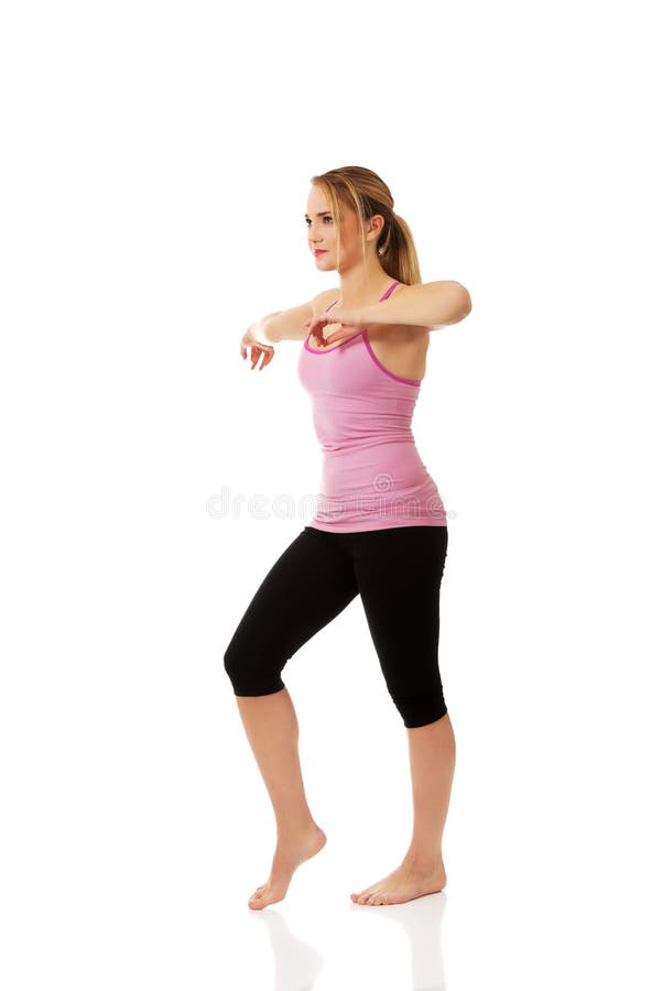 Young Woman Doing Aerobic Exercise. Stock Image - Image of fitness ...