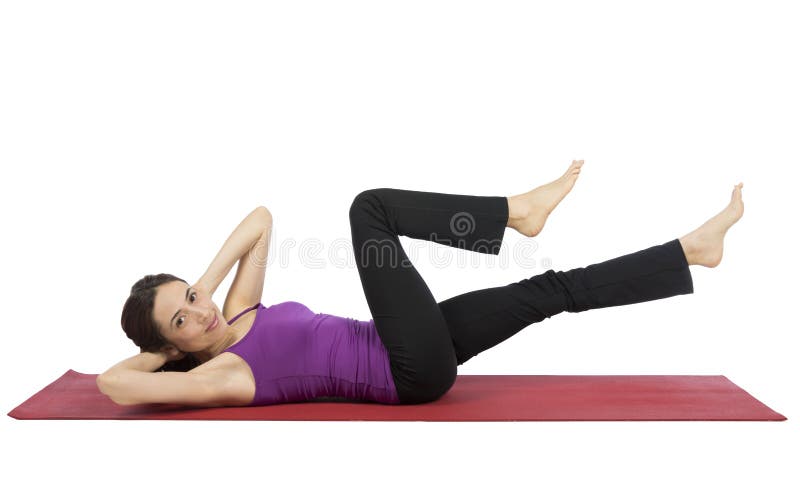 Young Woman Doing Crunch during Workout Stock Image - Image of active ...