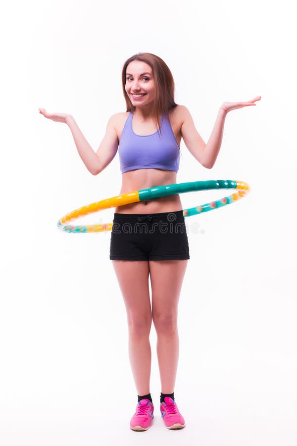 Young Fitness Woman with Healthy Sporty Figure with Skipping Rope Stock ...