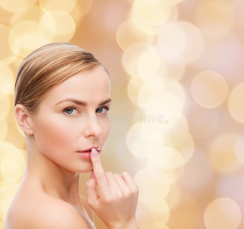 Young Woman Doing Hush Gesrute Stock Image - Image of face, beauty ...