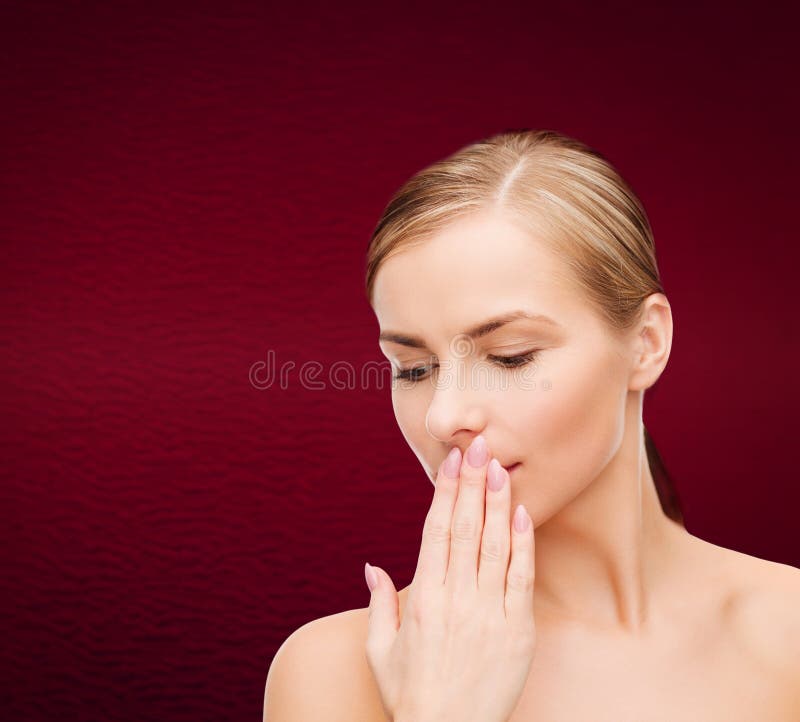 Young Woman Doing Hush Gesrute Stock Photo - Image of living ...