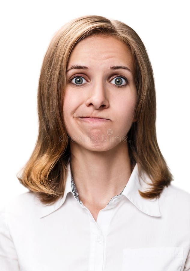 Young Woman Doing A Pout Expression Stock Image - Image of adult, mouth ...