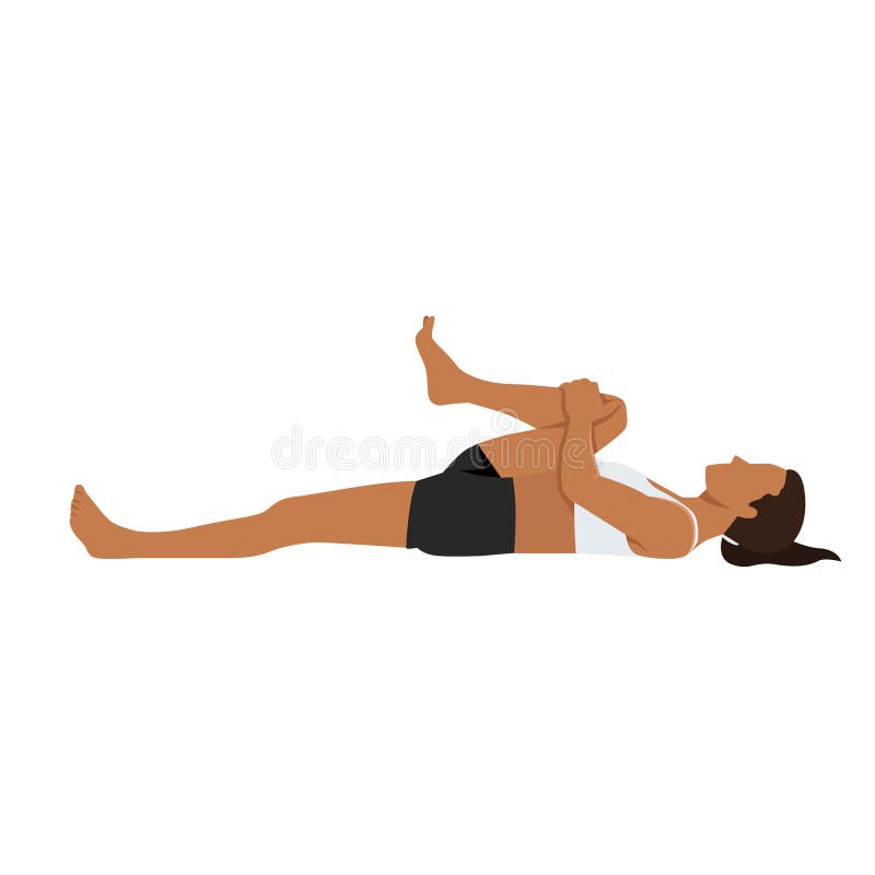 Man Doing Prone or Lying Knee Bends Exercise. Flat Vector Stock ...