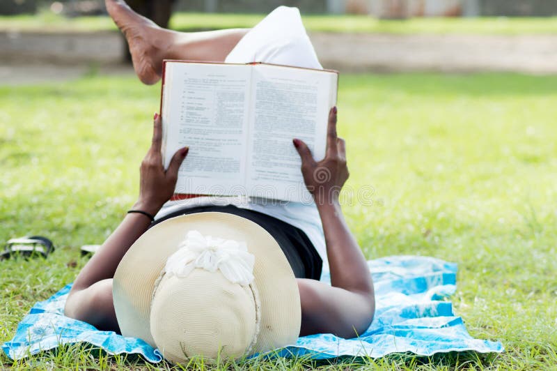 Young Woman Doing Reading at Rest. Stock Photo - Image of young ...