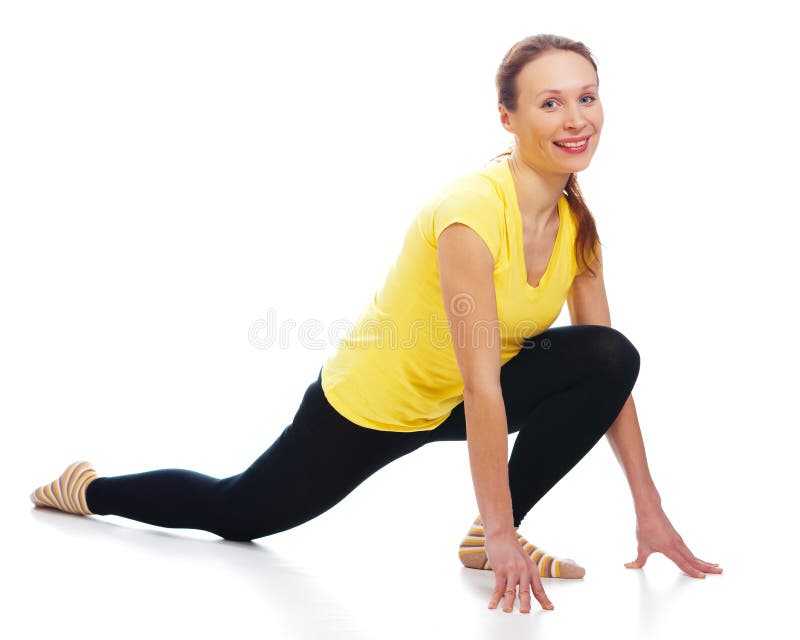 Young Woman Doing Yoga Exercise Stock Image - Image of female, body ...