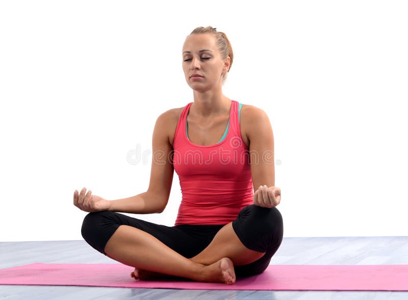 Young woman doing yoga stock photo. Image of health, cute - 36848332