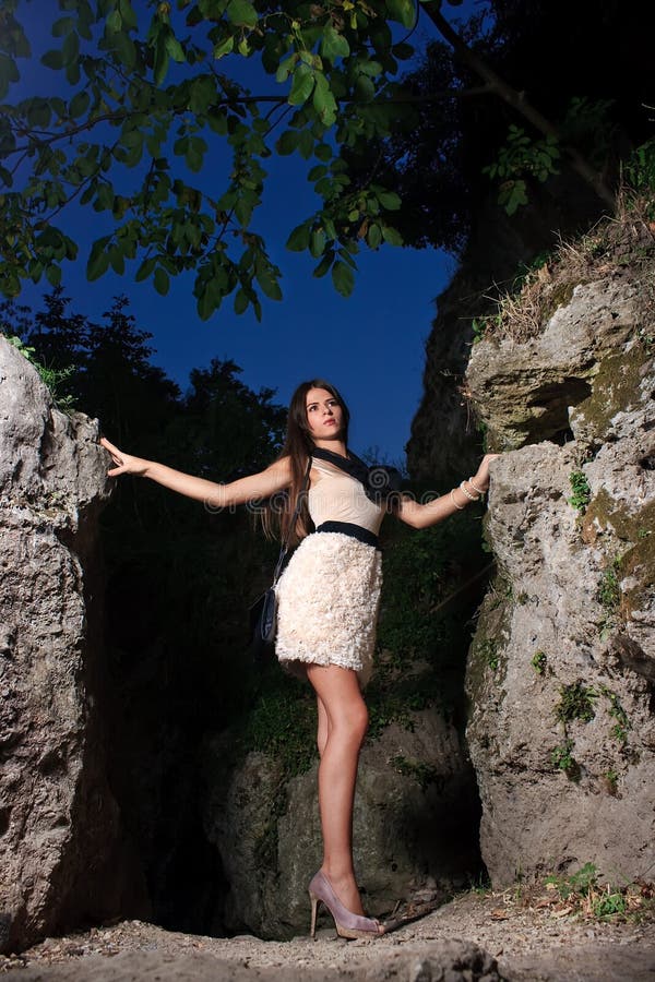 Fashion woman stock photo. Image of posing, rocks, pretty - 29920350