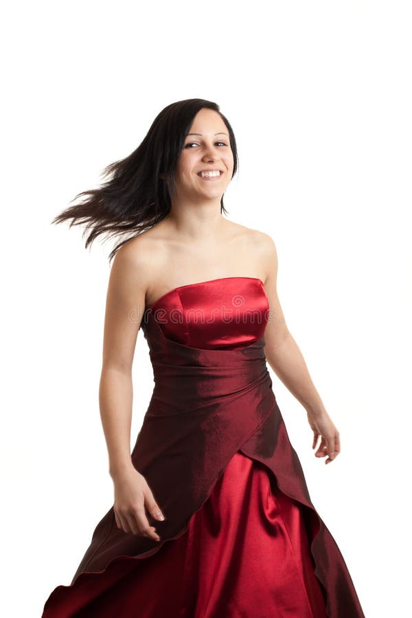 Young woman dress spinning stock image. Image of isolated - 18846847