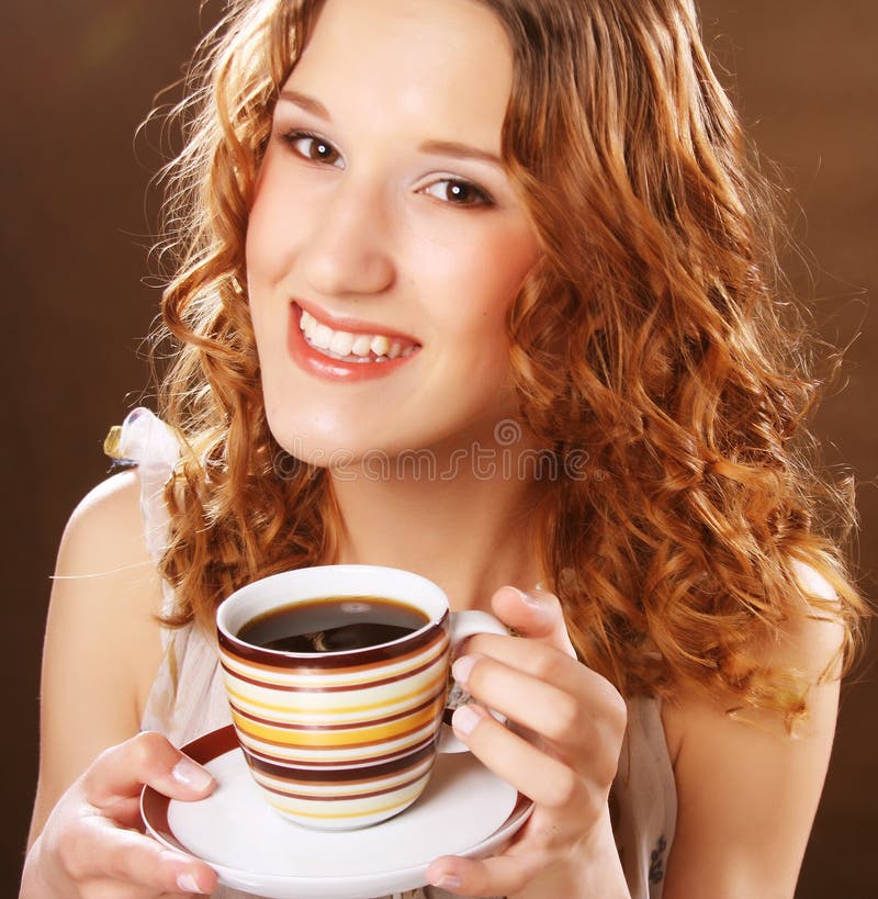 Young Woman Drinking Coffee Stock Image - Image of breakfast, drink ...