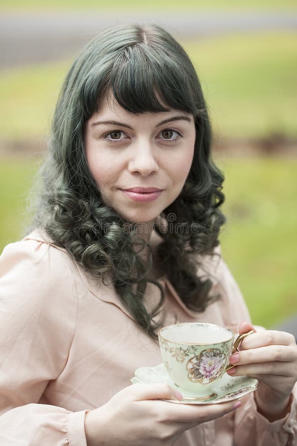 Young Woman Drinking Tea stock image. Image of morning - 28852163