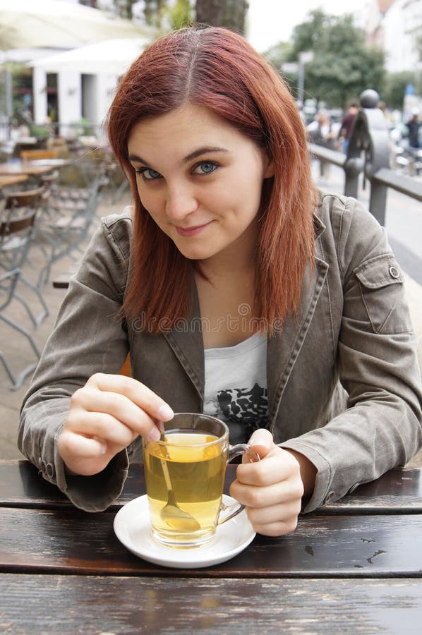 Young woman drinking tea stock photo. Image of caucasian - 33261786