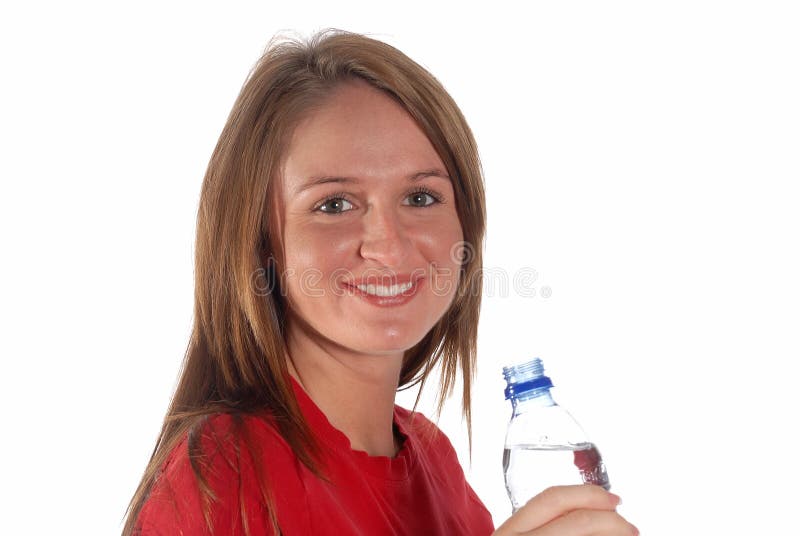 Young woman drinking water stock image. Image of female - 4401423